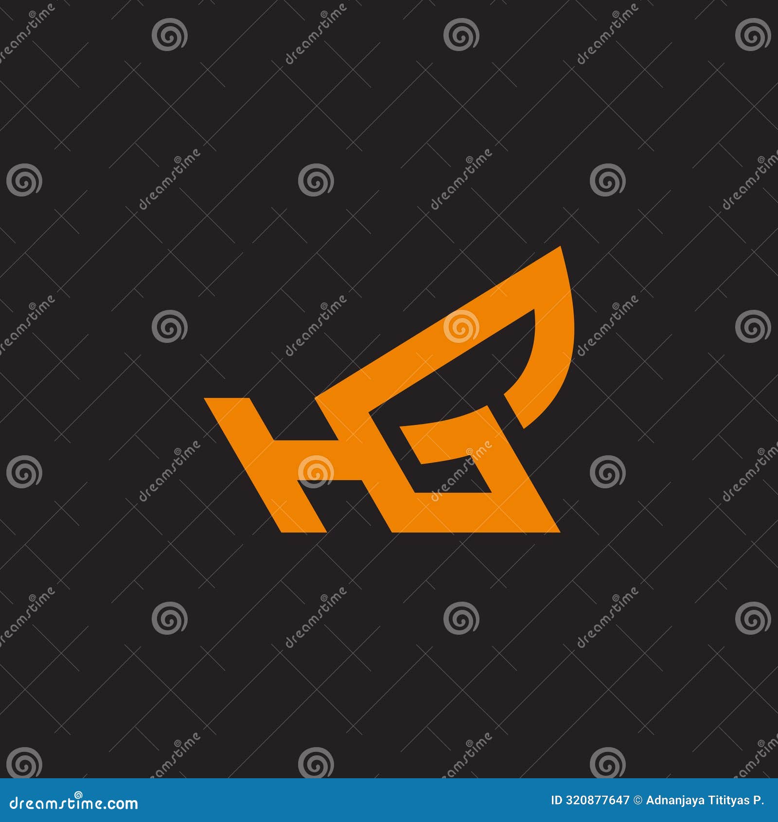 Letter Hg Wing Shape Simple Geometric Logo Vector Stock Vector ...