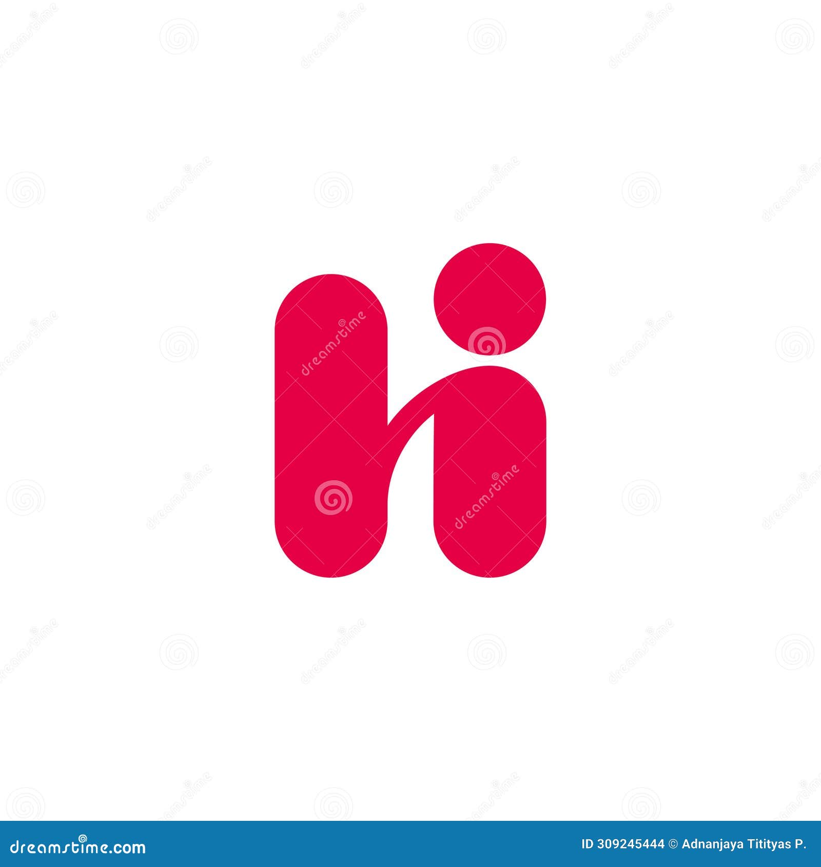 Letter Hi Fun Simple Happy Logo Vector Stock Vector - Illustration of ...