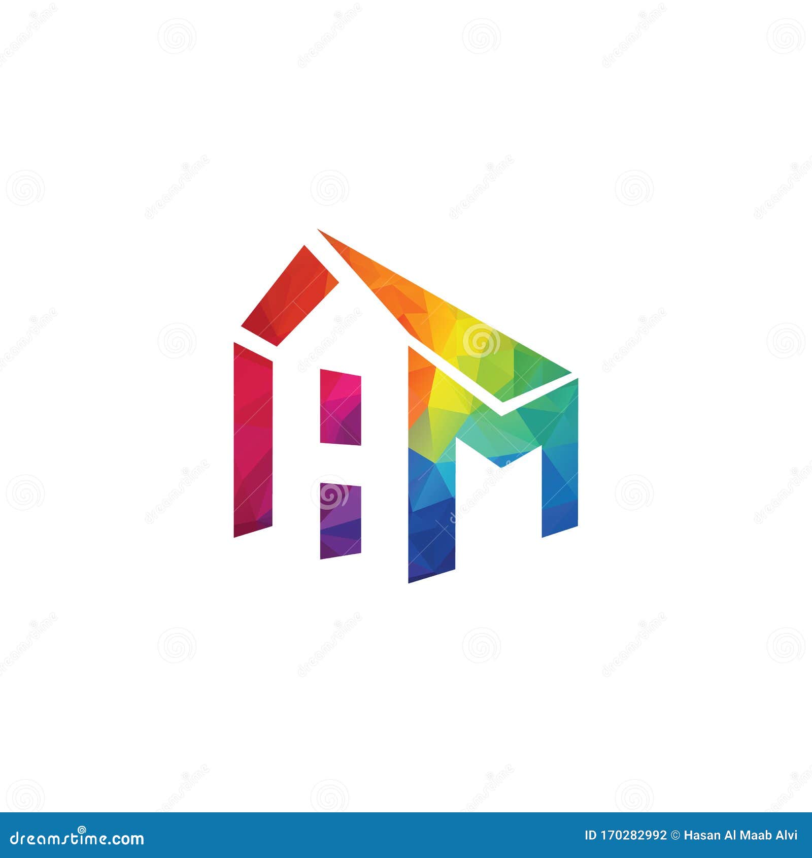 Letter HM House Real Estate Logo. Stock Vector - Illustration of ...
