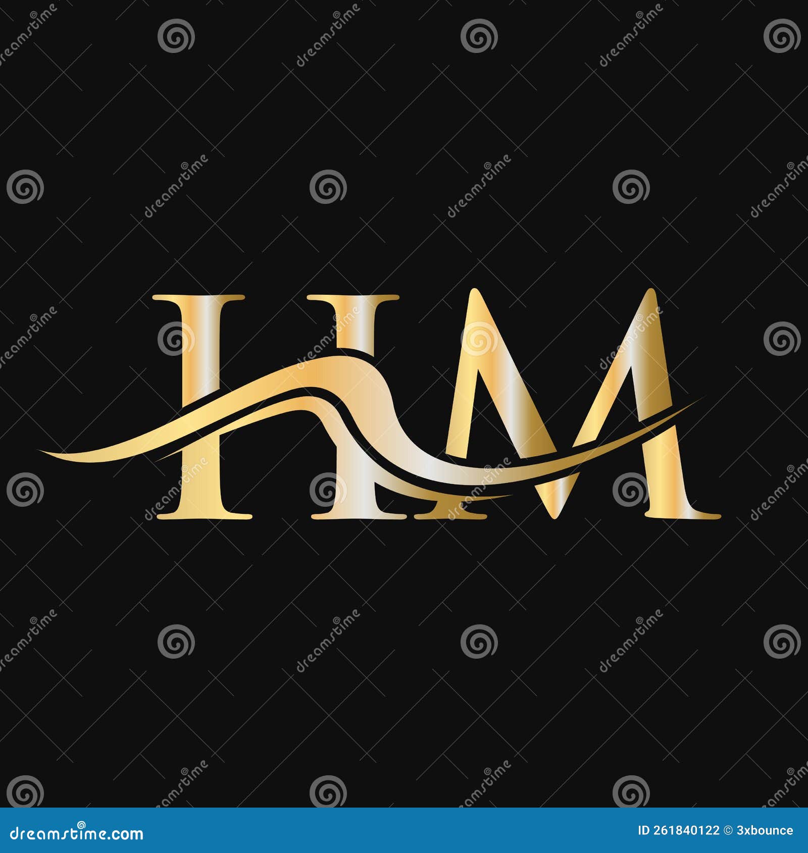 Letter HM Logo Design. Initial HM Logotype Template for Business and ...