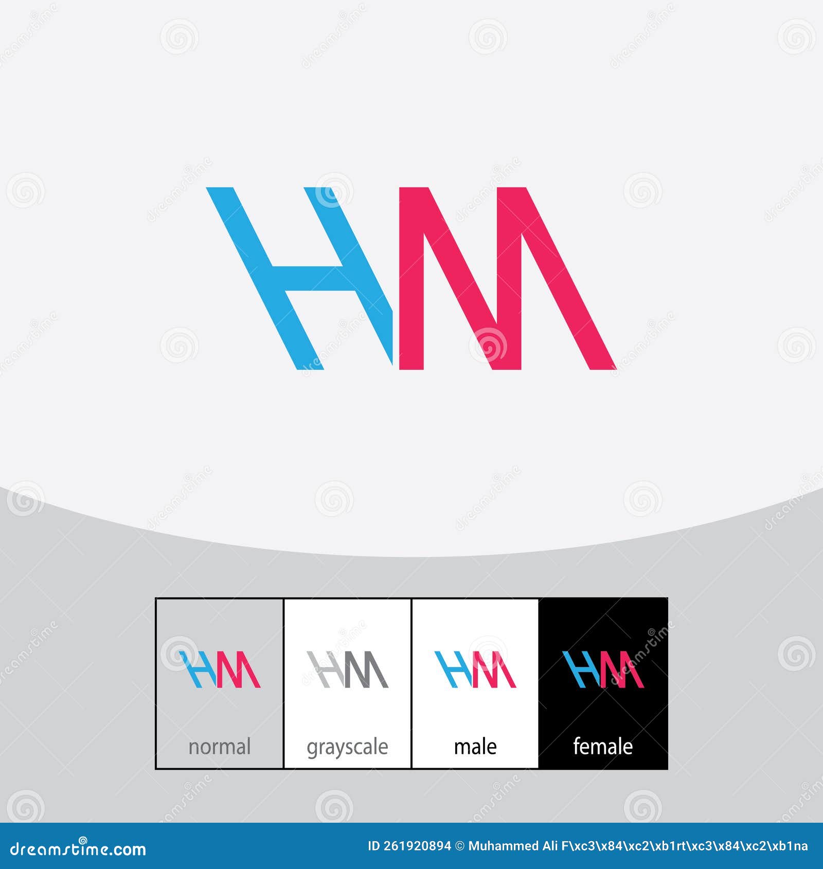 Letter HM Logo Design Vector. Stock Vector - Illustration of blue ...