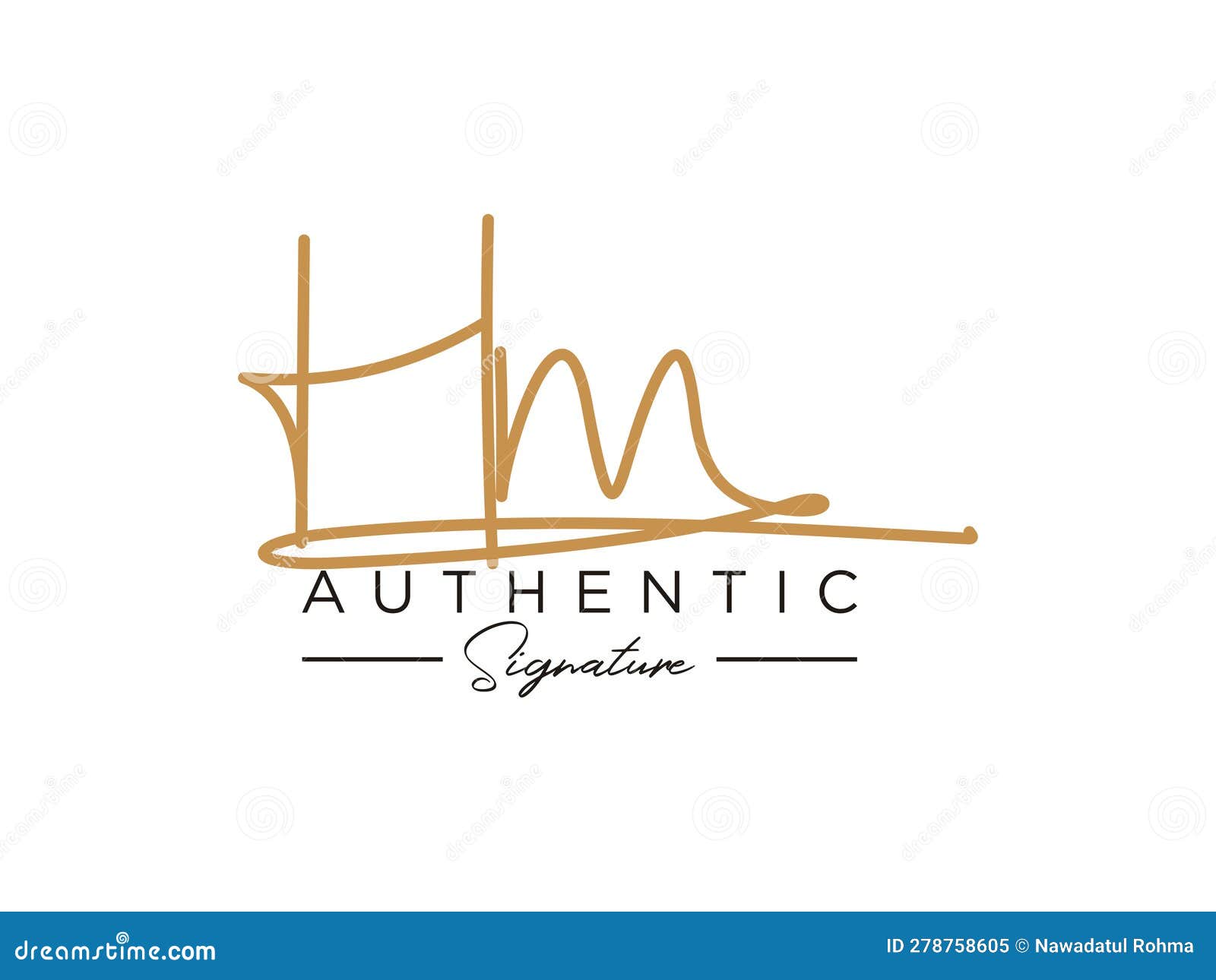 Letter HM Signature Logo Template Vector Stock Vector - Illustration of ...