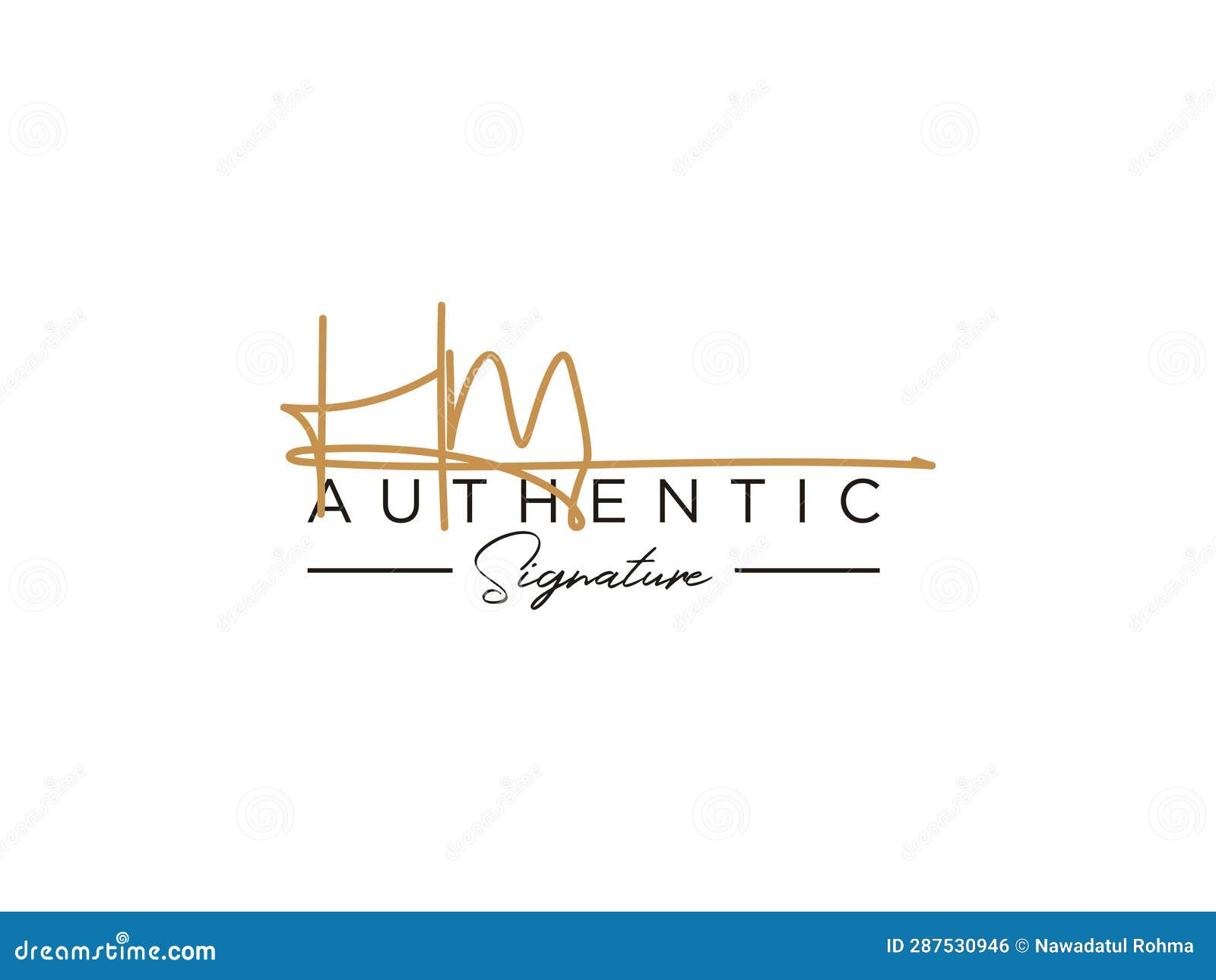 Letter HM Signature Logo Template Vector Stock Vector - Illustration of ...