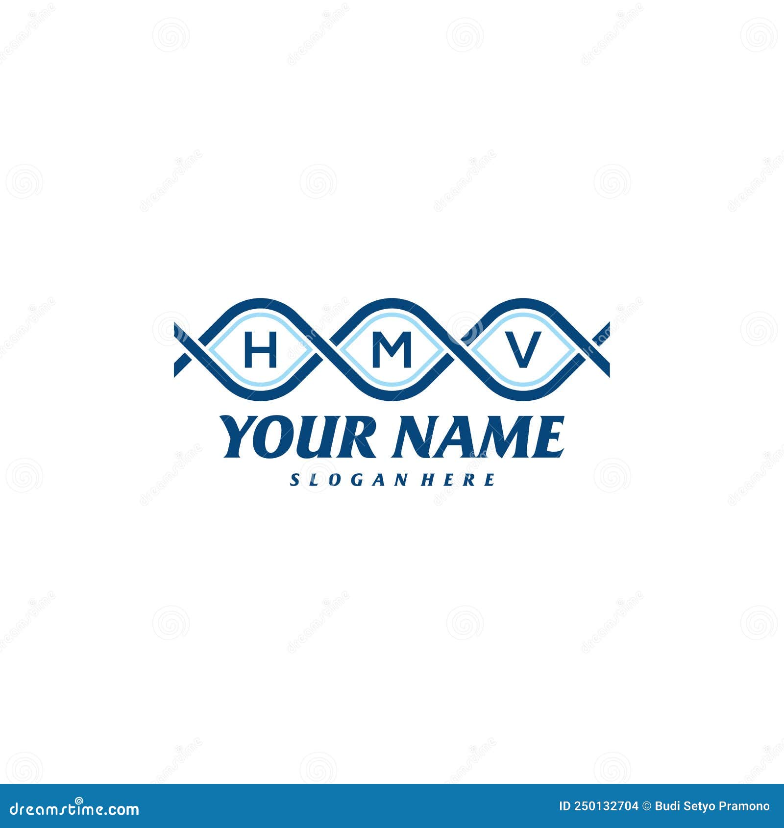 Letter HMV with Dna Logo Design Template. Initial HMV Logo Concept ...
