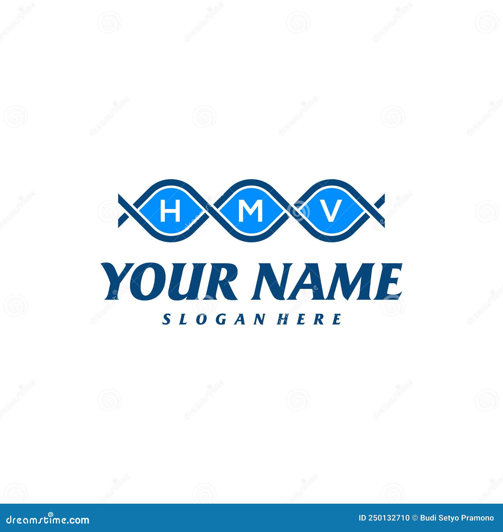 Letter HMV with Dna Logo Design Template. Initial HMV Logo Concept ...