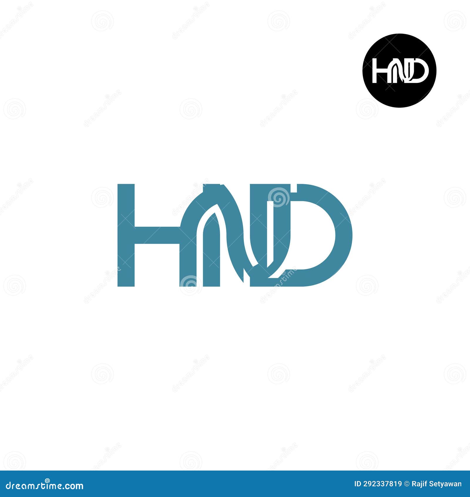 Letter HND Monogram Logo Design Unique Stock Illustration ...