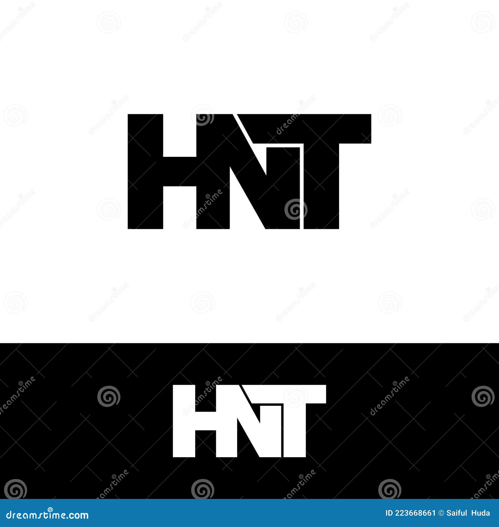 Letter HNT Simple Monogram Logo Icon Design. Stock Vector ...
