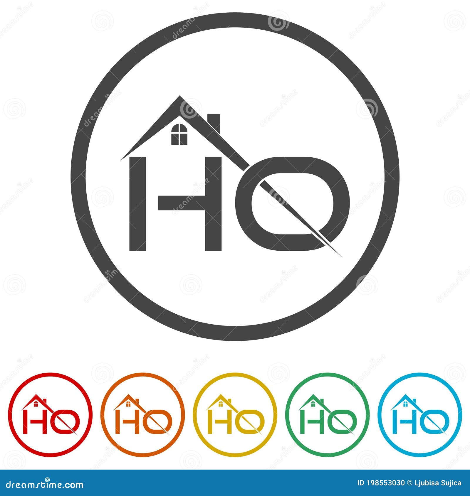 Letter HO Logo Design, Color Set Stock Vector - Illustration of ...