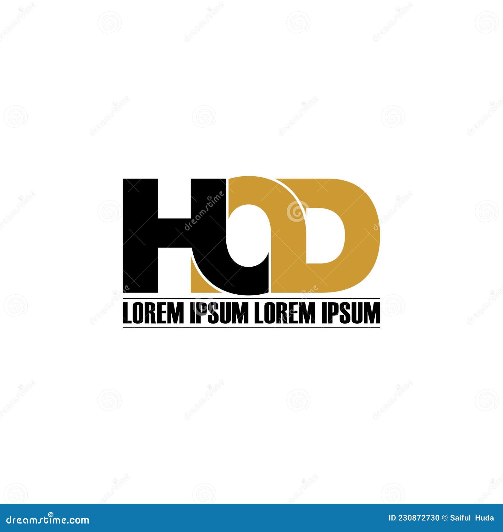 Letter HOD Simple Monogram Logo Icon Design. Stock Vector ...