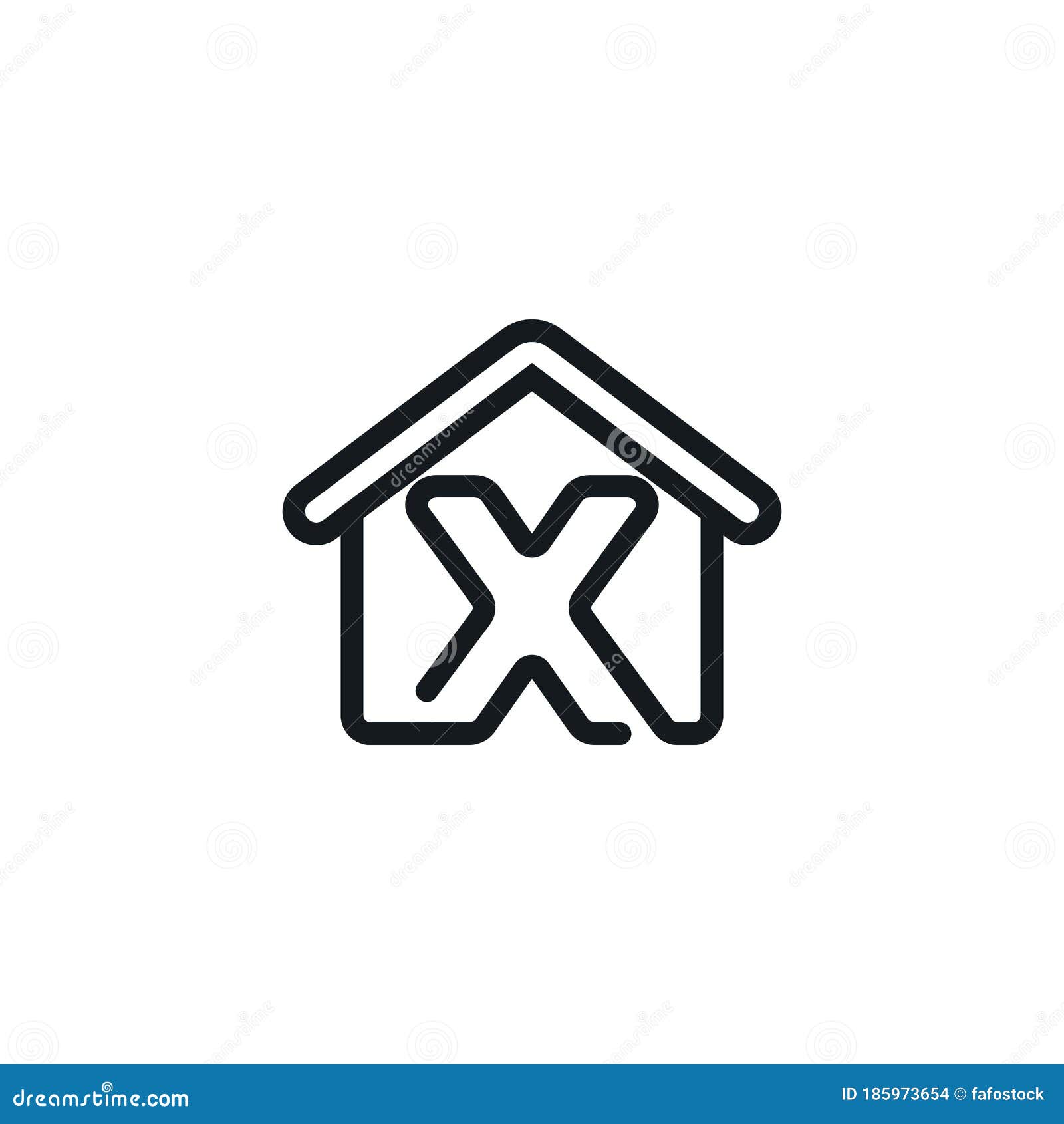 Letter X in House Icon Vector Design Template Stock Vector ...