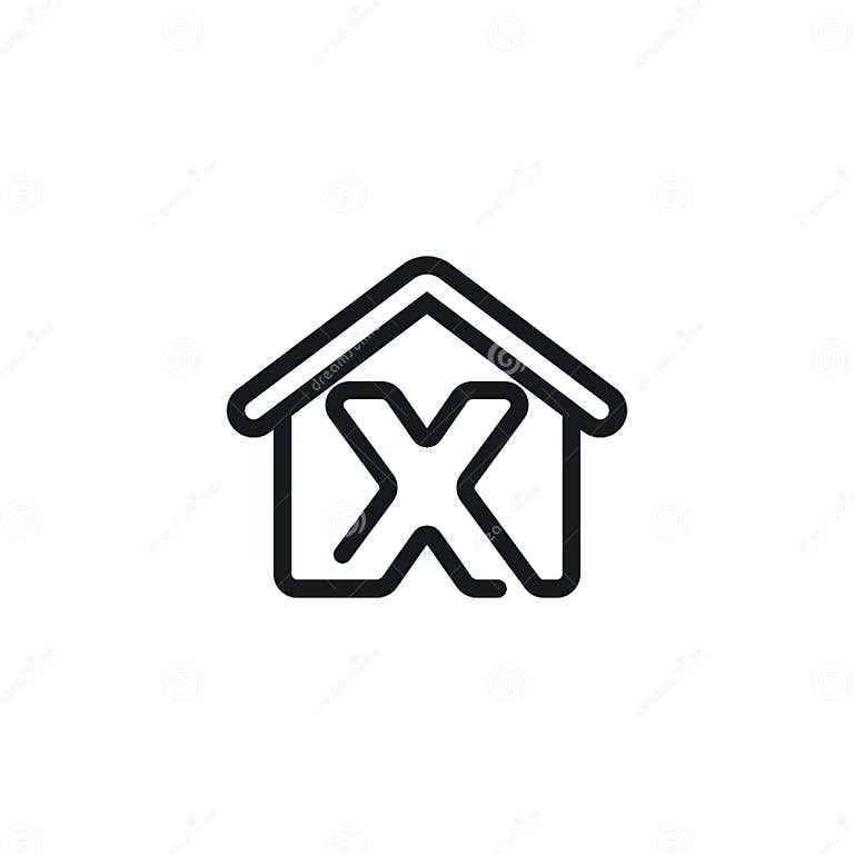 Letter X in House Icon Vector Design Template Stock Vector ...