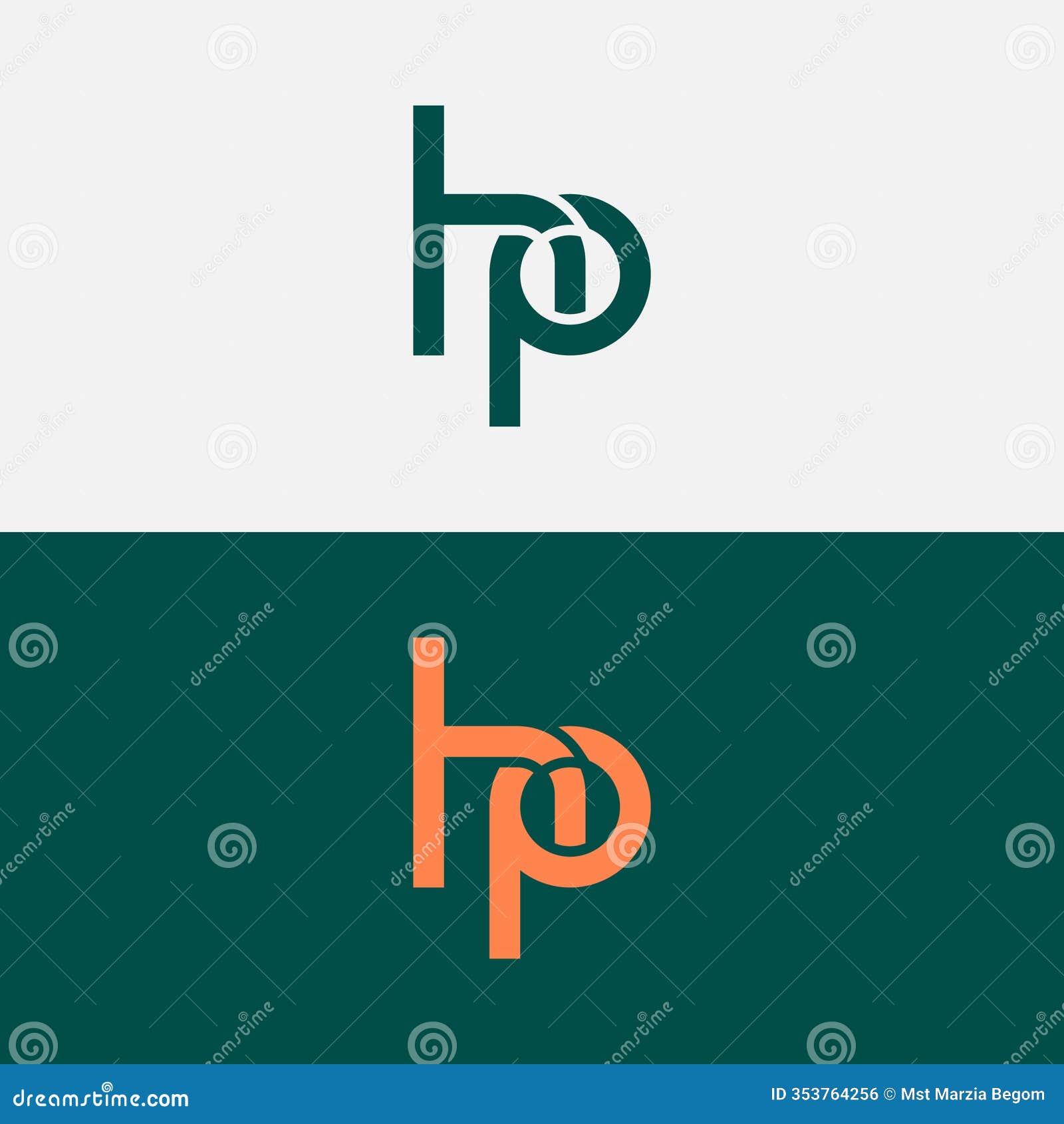 Letter HP Logo Design Template Vector Illustration Stock Illustration ...