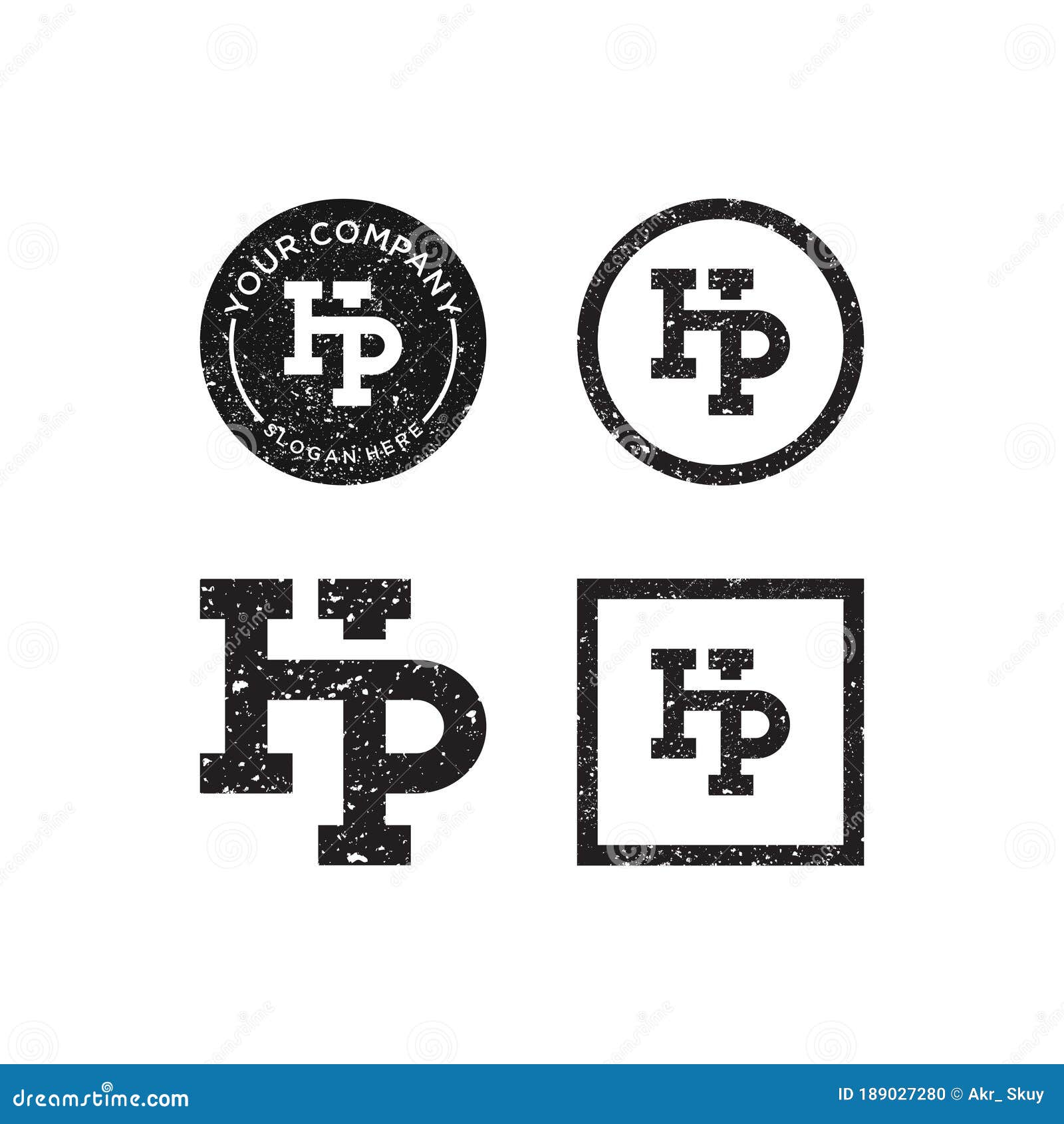 Letter HP Vintage Logo Design Stock Illustration - Illustration of ...