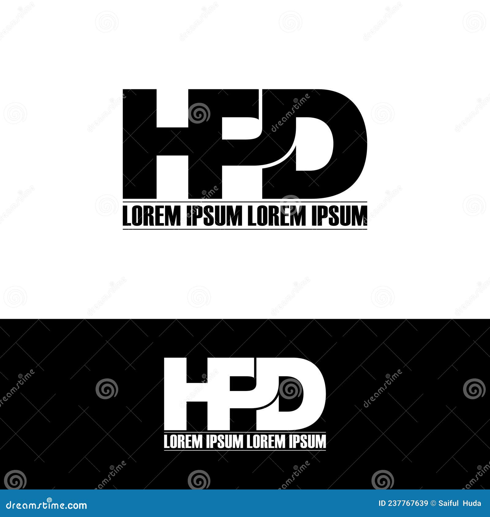 Letter HPD Simple Monogram Logo Icon Design. Stock Vector ...