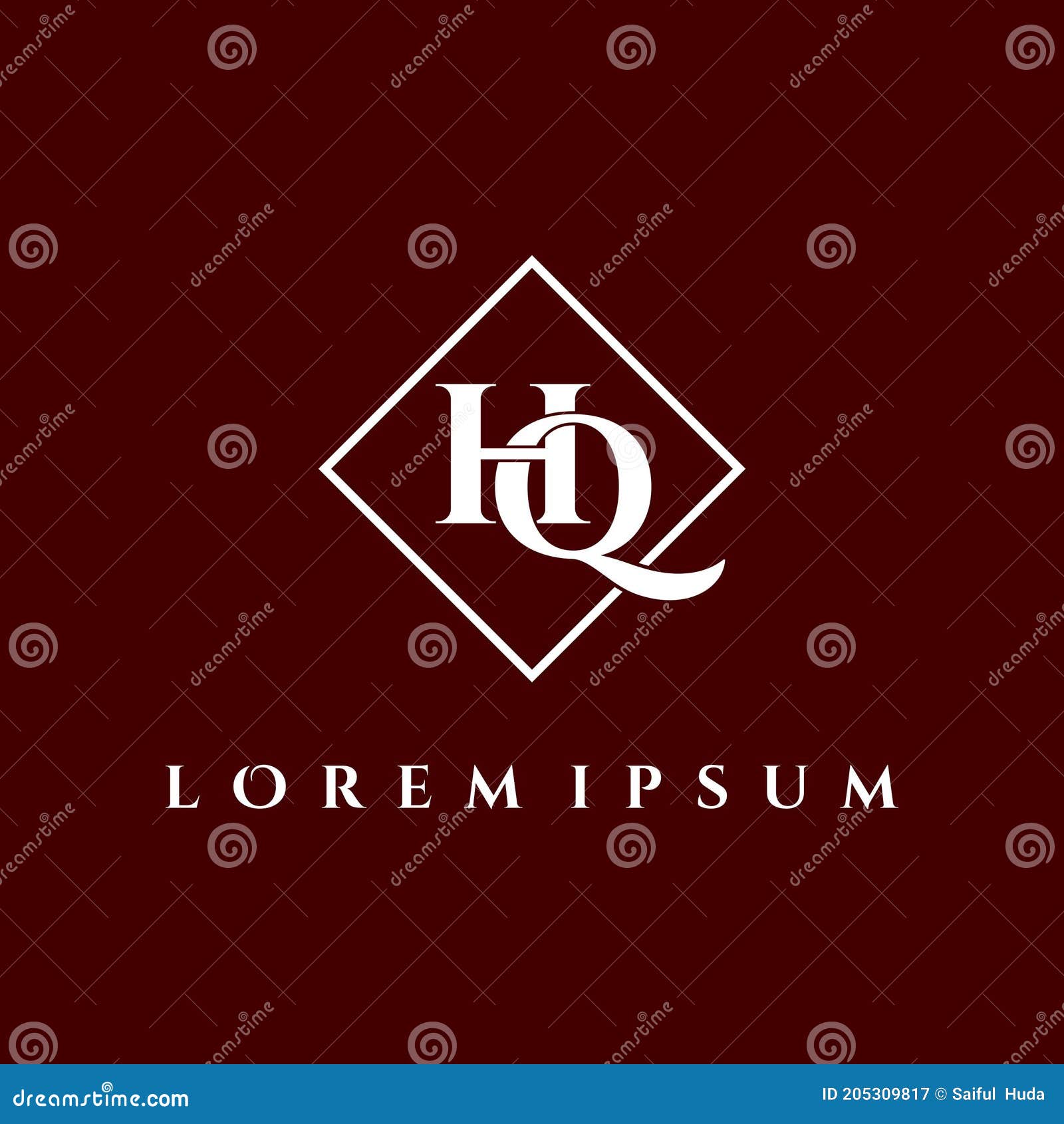 Letter HQ Simple Monogram Logo Icon Design. Stock Vector - Illustration ...