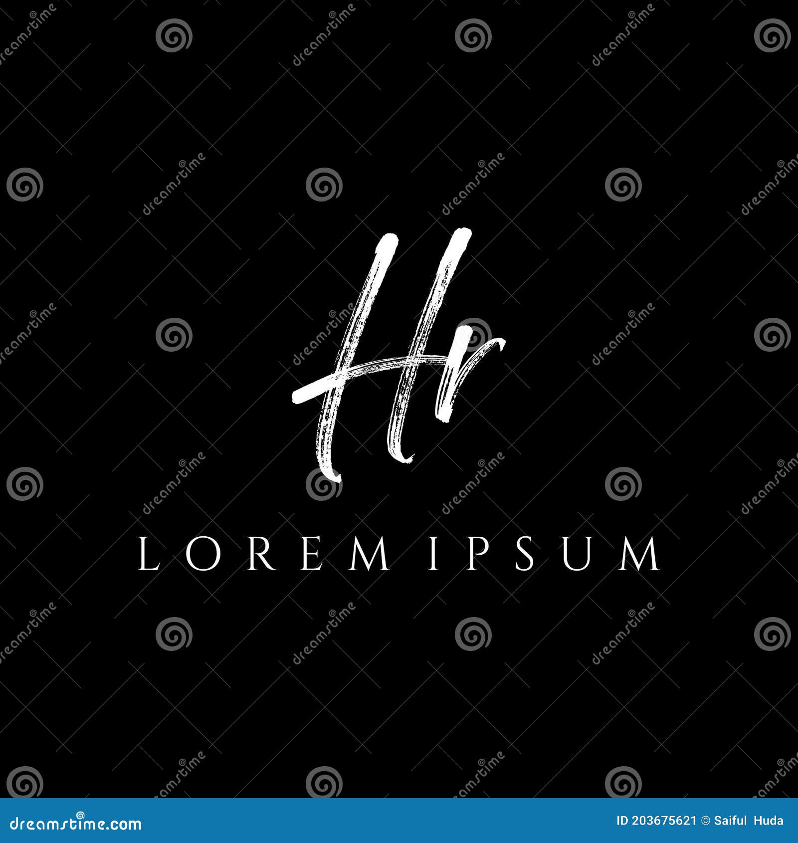 Letter HR Simple Monogram Logo Icon Design. Stock Vector - Illustration ...