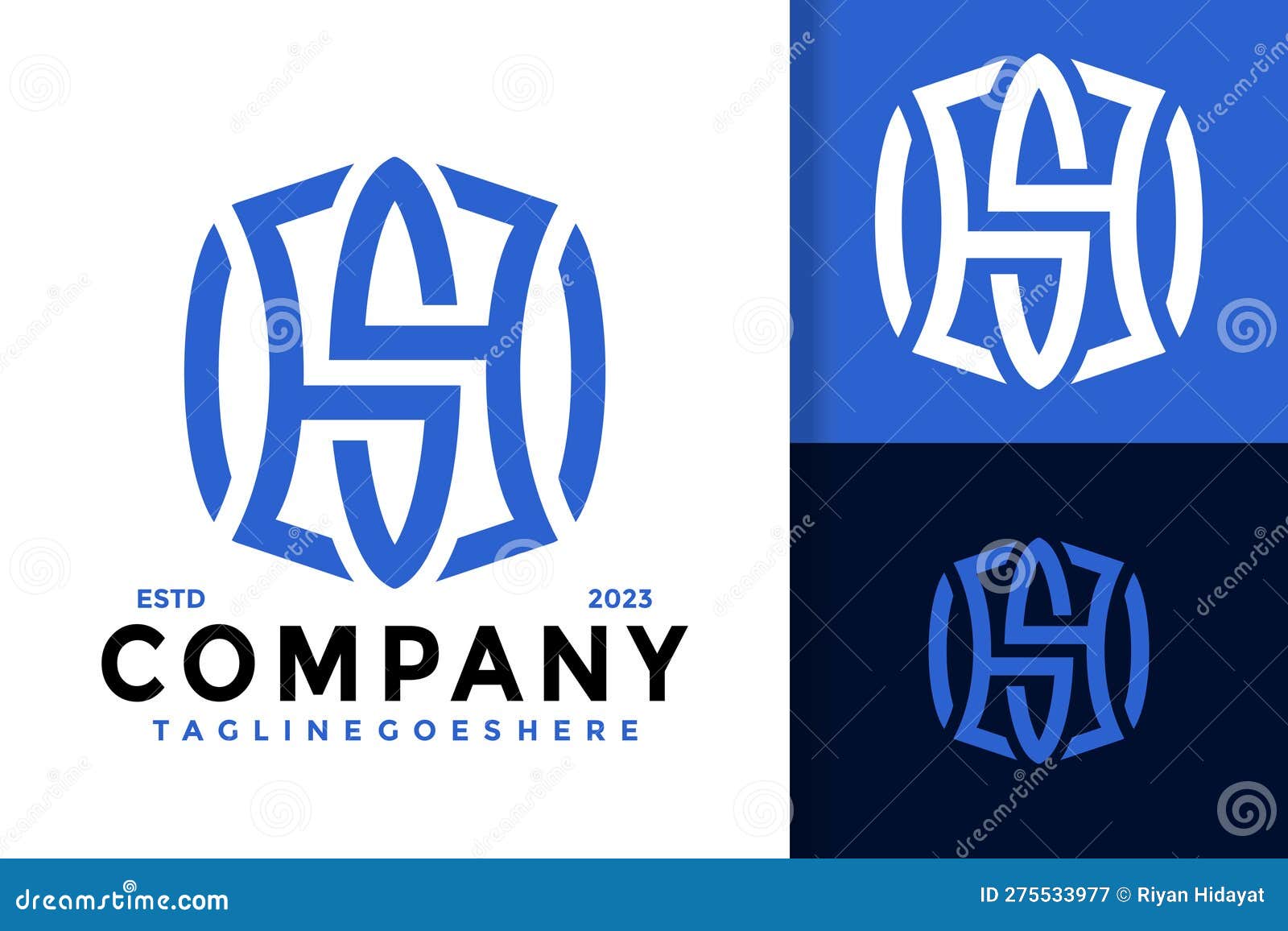 Letter HS Monogram Logo Vector Icon Illustration Stock Vector ...