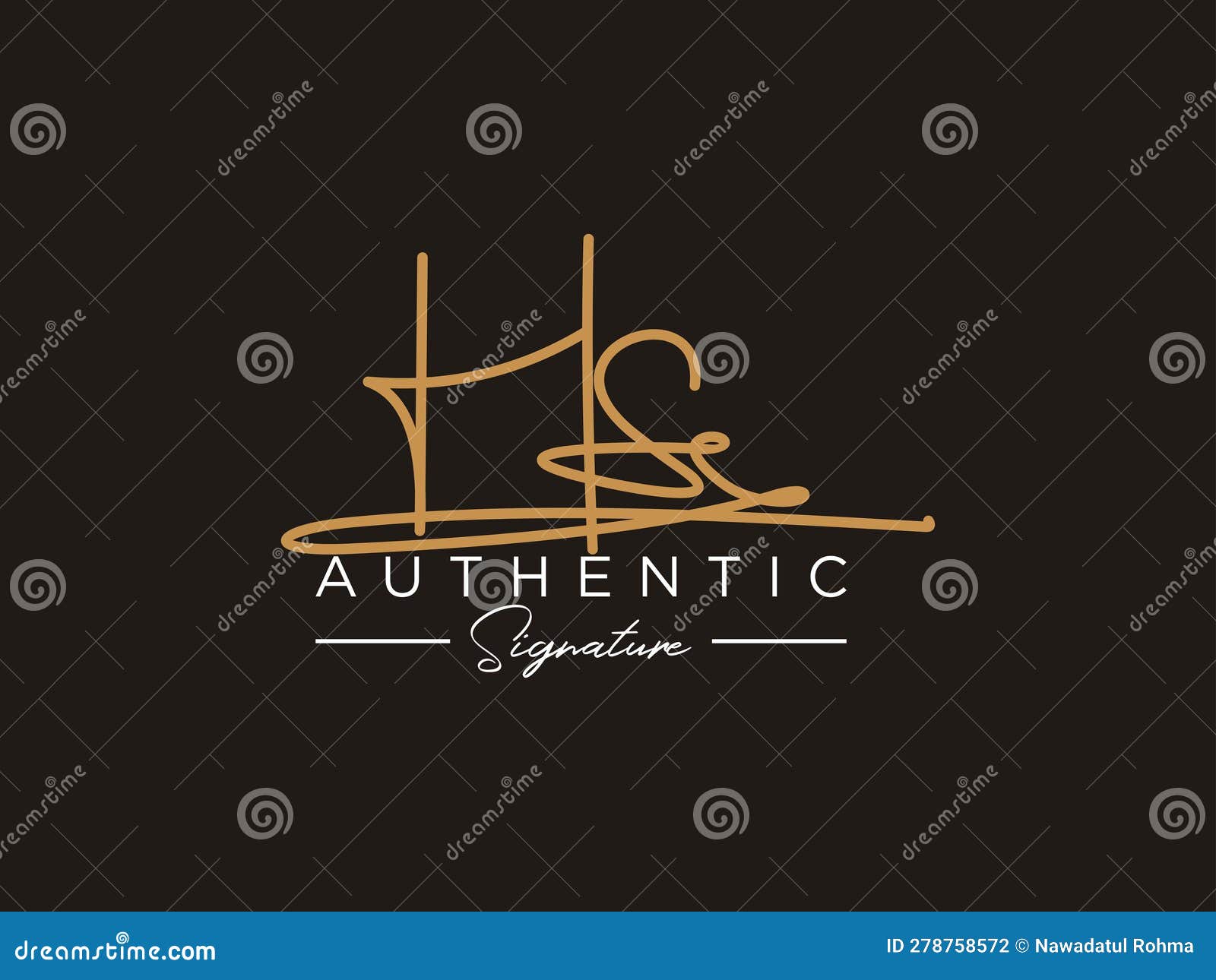 Letter HS Signature Logo Template Vector Stock Vector - Illustration of ...
