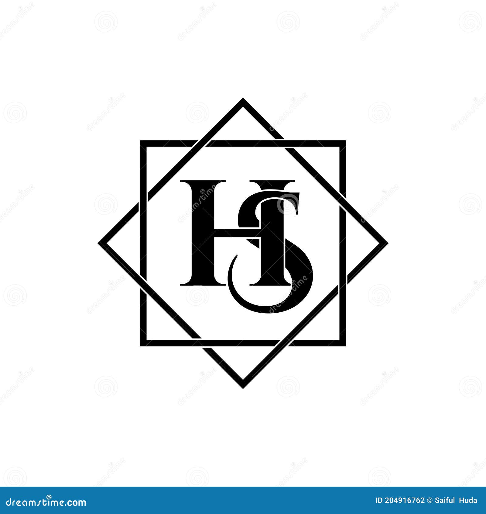 Letter HS Simple Monogram Logo Icon Design. Stock Vector - Illustration ...