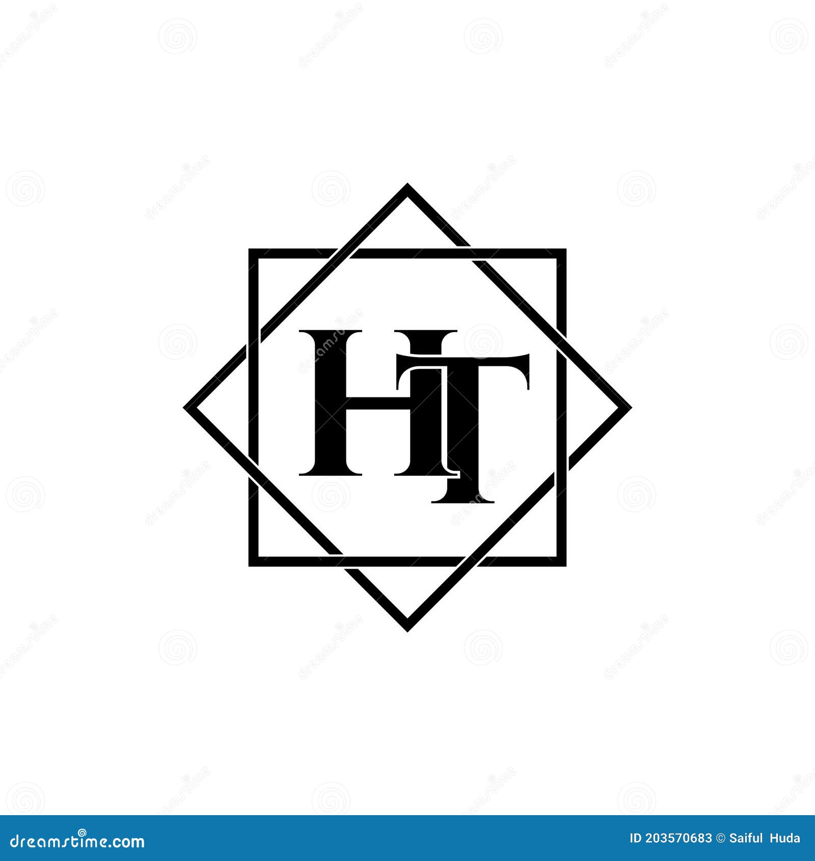 Letter HT Simple Monogram Logo Icon Design. Stock Vector - Illustration ...