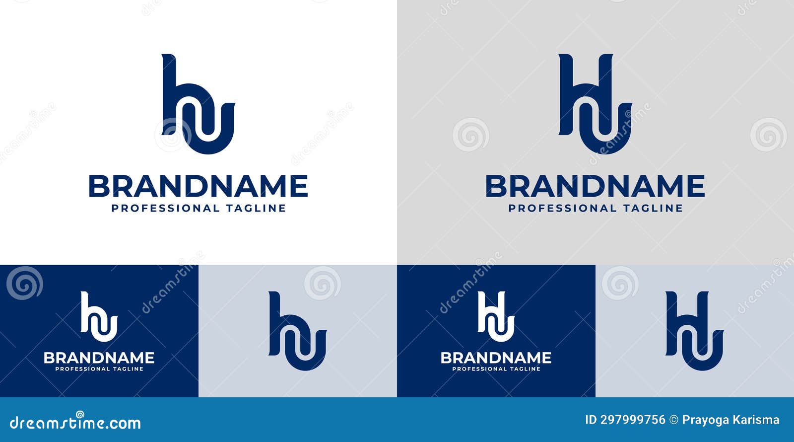 Letter HU Monogram Logo Set, Suitable for Business with HU or UH ...
