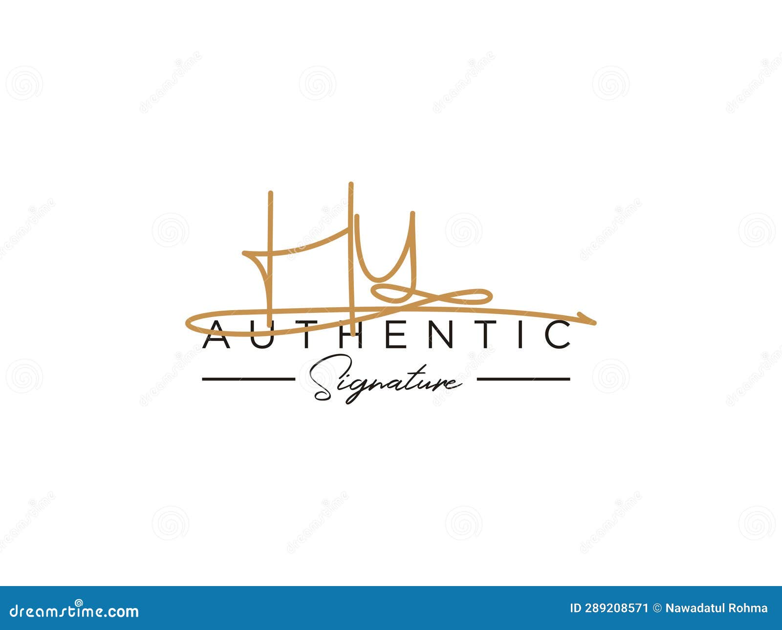Letter HU Signature Logo Template Vector | CartoonDealer.com #289208571