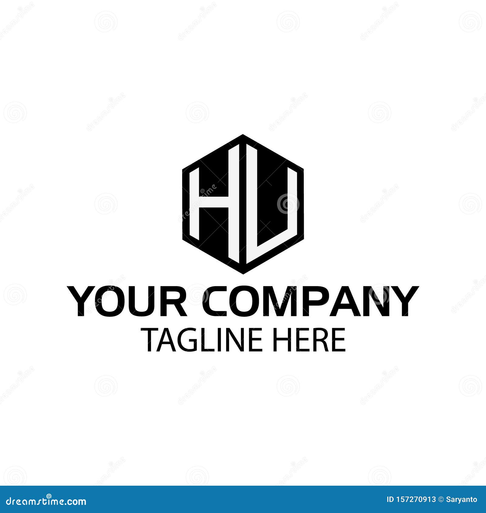 Letter HU Stock Logo, HU Initial., Flat Design Stock Vector ...