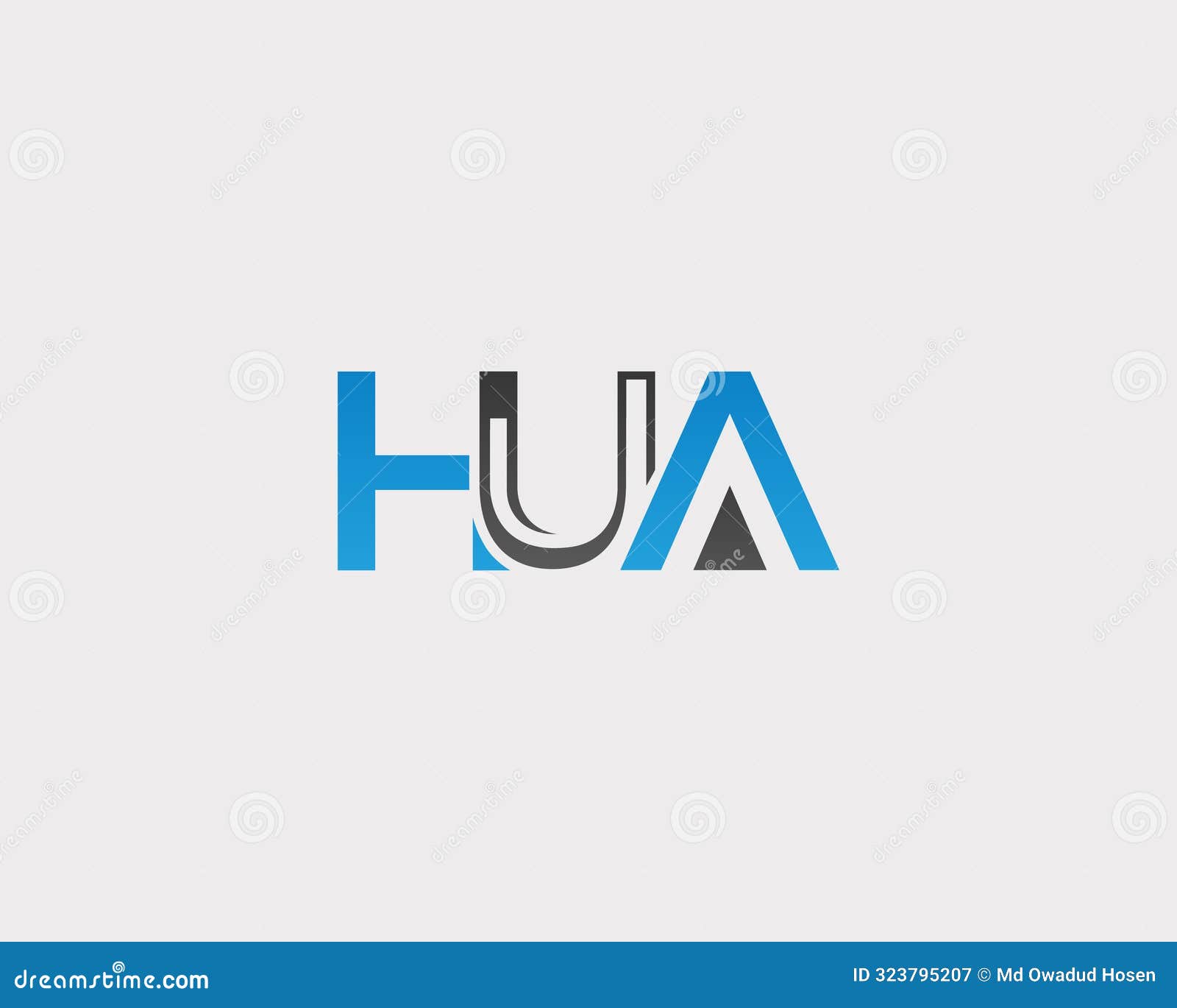 Letter HUA Monogram Logo Design Cartoon Vector | CartoonDealer.com ...