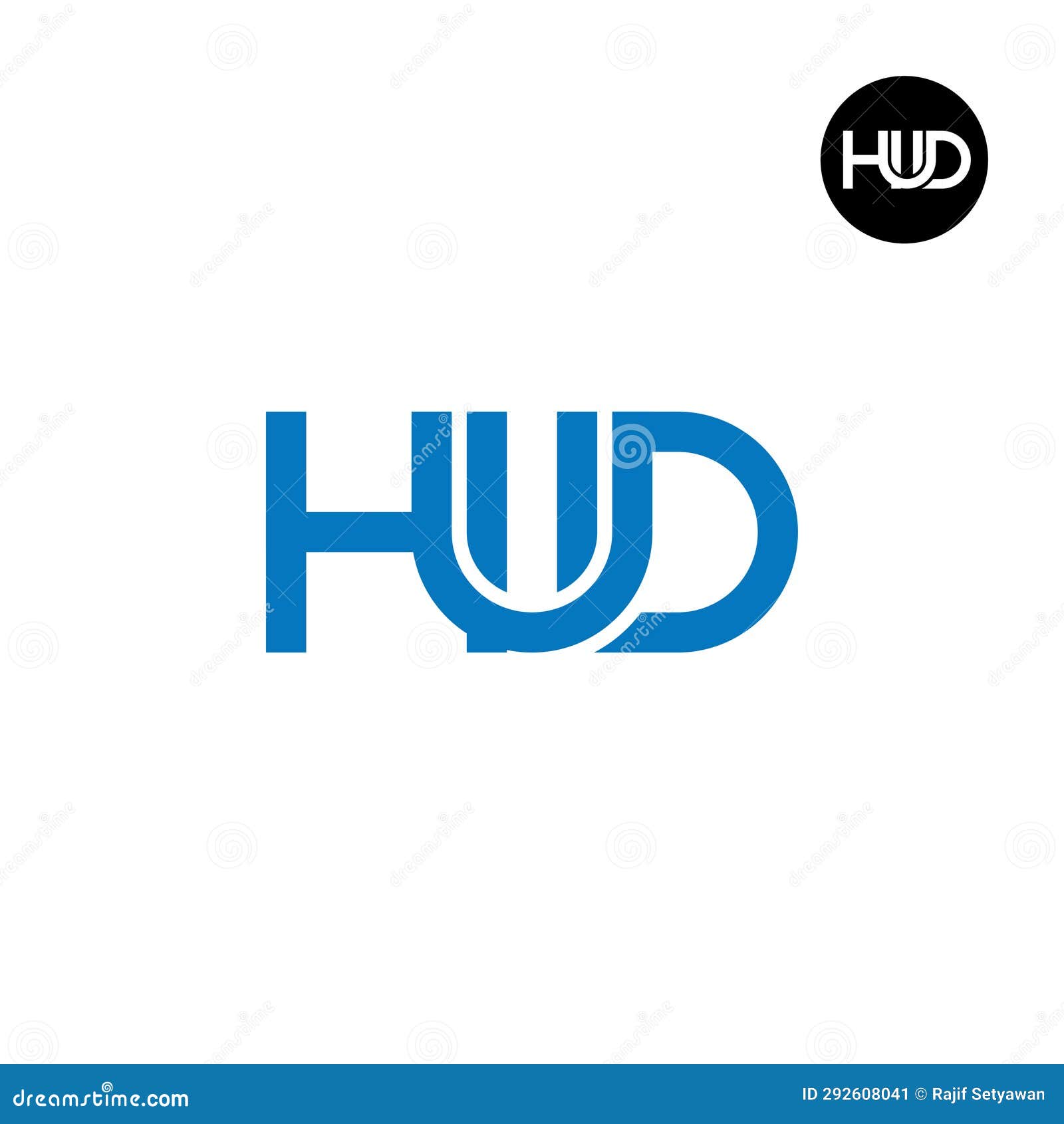 Letter HUD Monogram Logo Design Stock Vector - Illustration of logo ...
