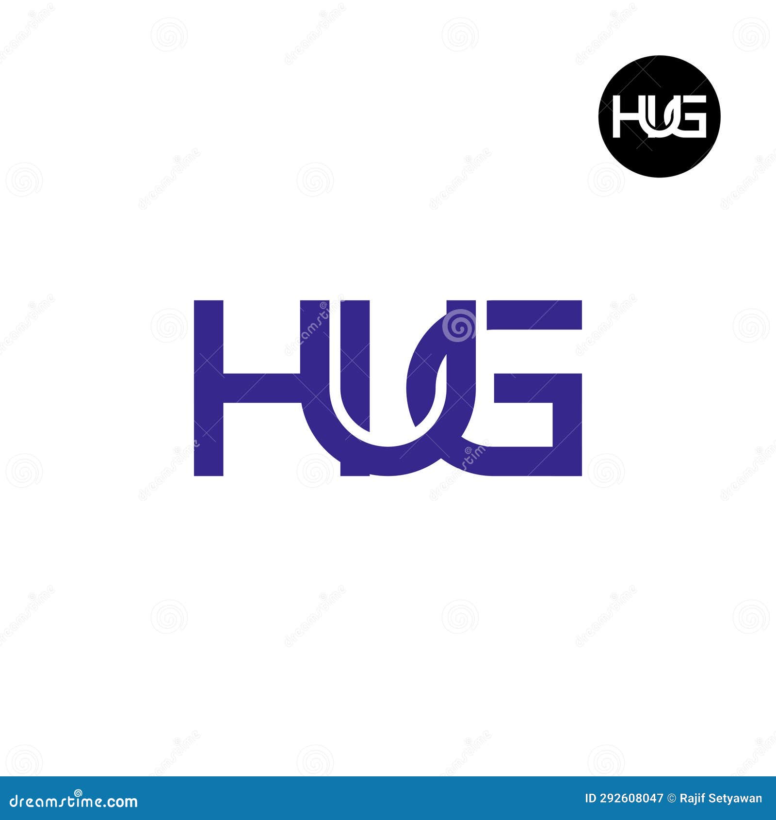 Letter HUG Monogram Logo Design Stock Vector - Illustration of letters ...