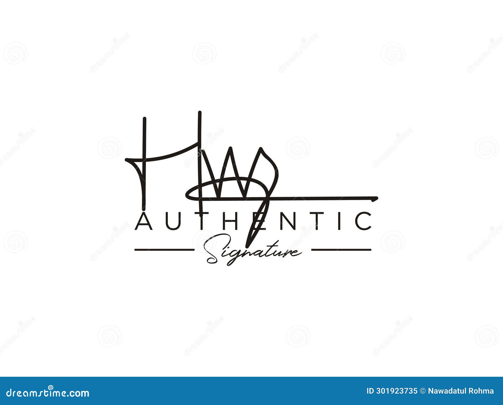 Letter HW Signature Logo Template Vector Stock Vector - Illustration of ...