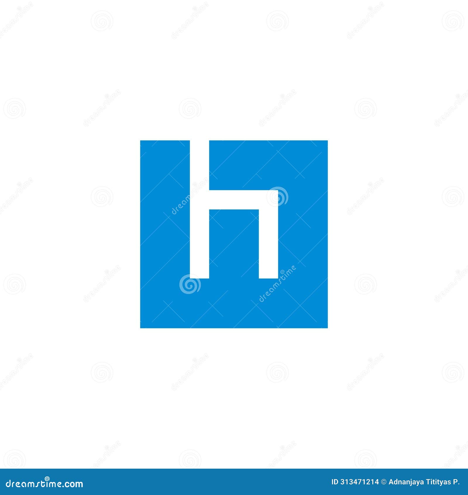 Letter Hw Square Negative Space Logo Vector | CartoonDealer.com #313471214