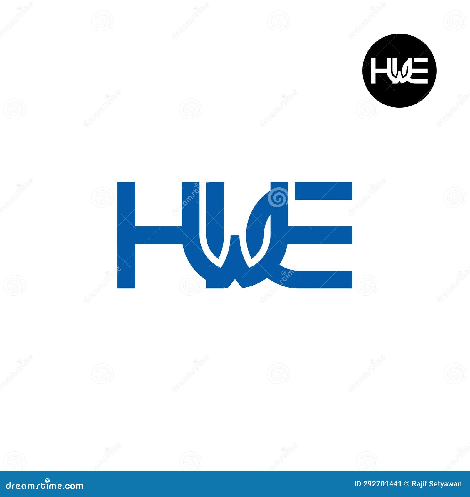 Letter HWE Monogram Logo Design Stock Vector - Illustration of name ...