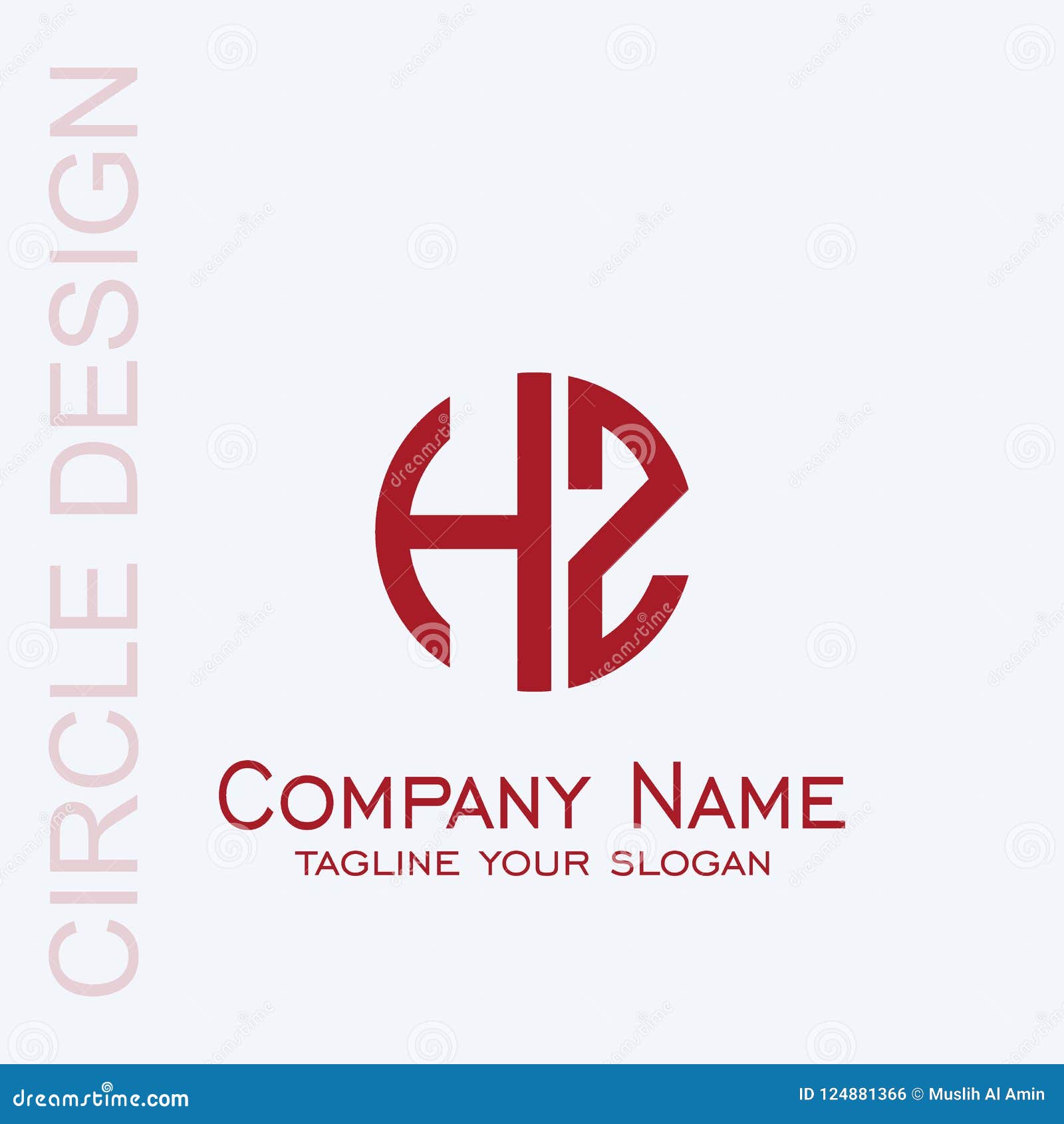 Letter HZ Logo Design, Circle Line Style. Stock Vector - Illustration ...