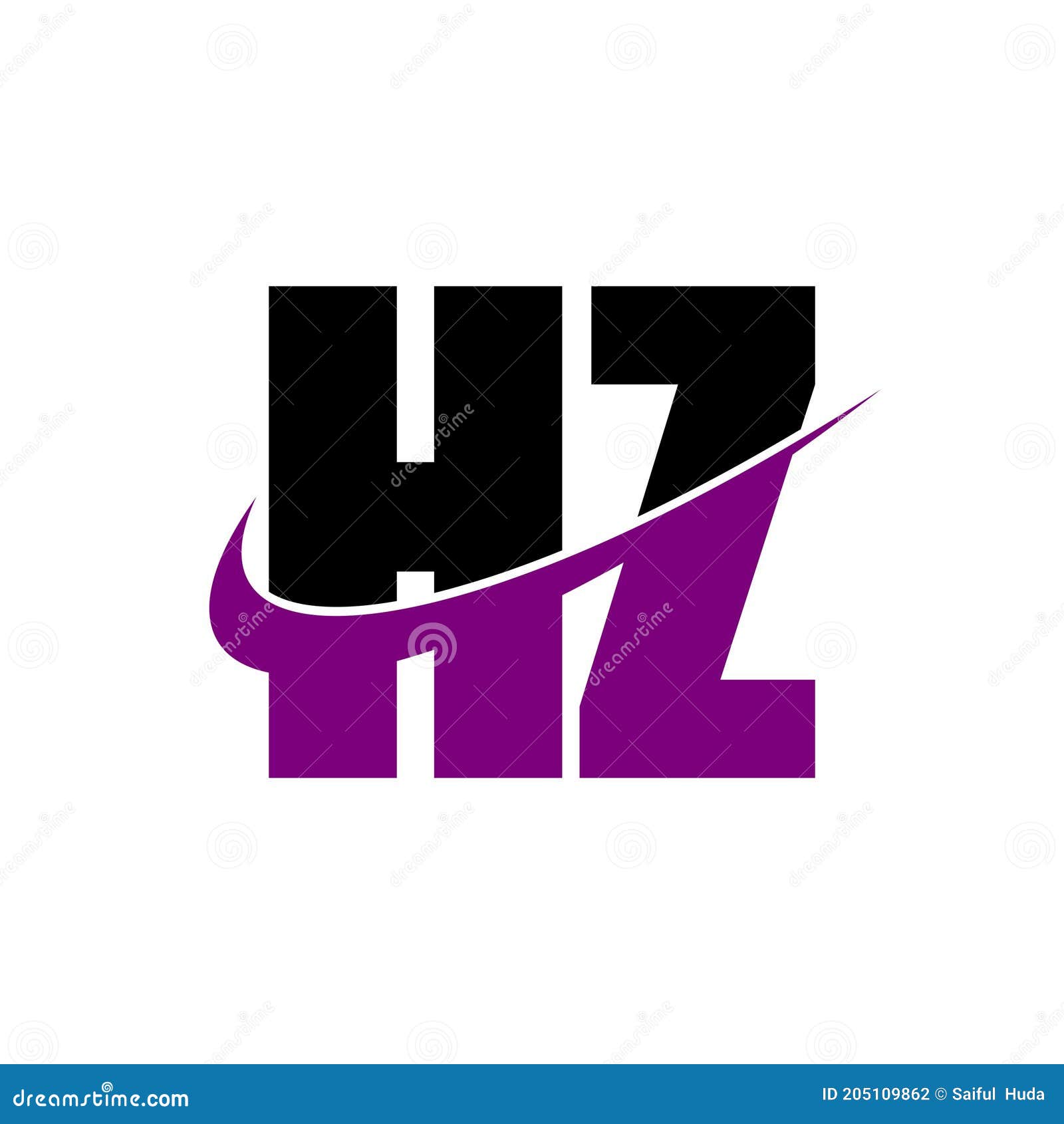 Letter HZ Simple Monogram Logo Icon Design. Stock Vector - Illustration ...