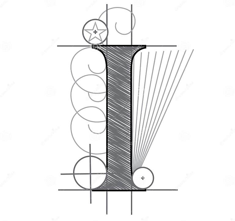 Letter I stock vector. Illustration of print, engineering - 7690533
