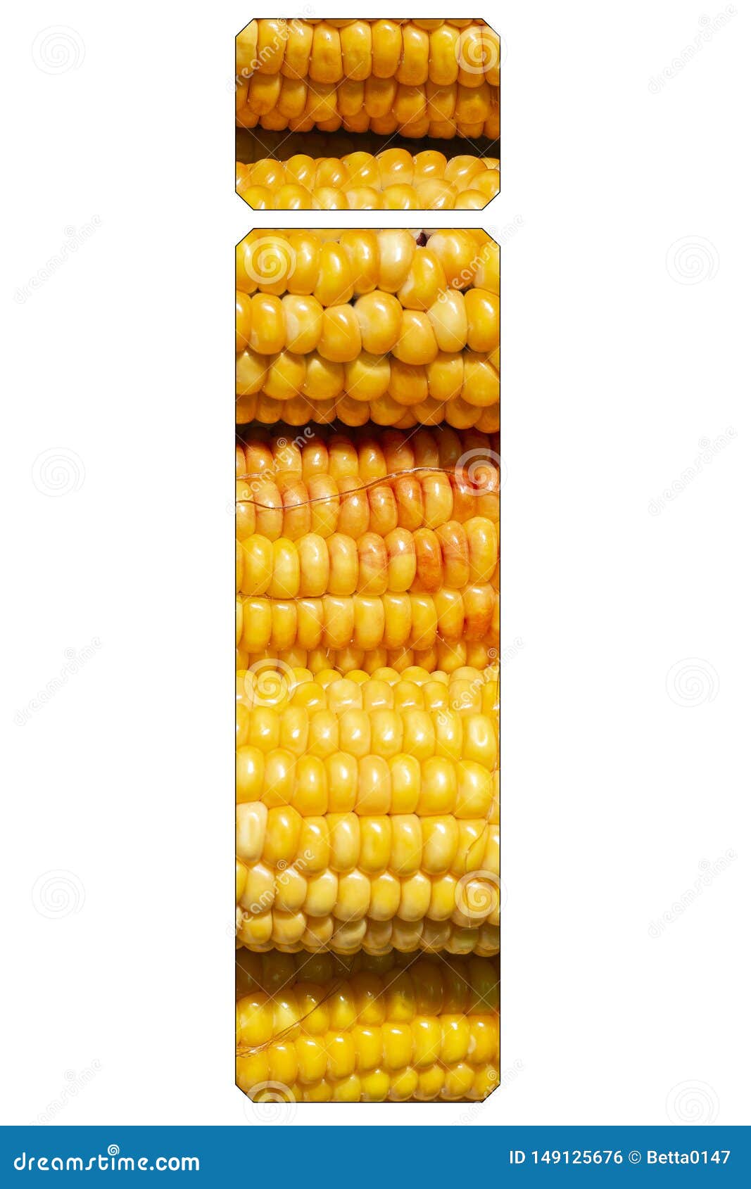 Letter I of the Alphabet, with Texture of Corn Stock Photo - Image of ...