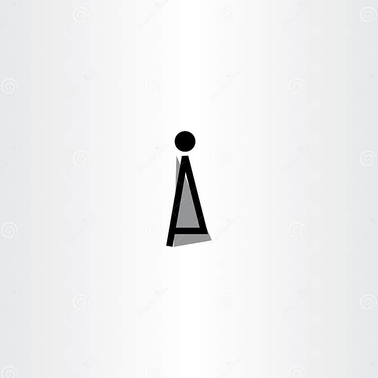 Letter I Black Symbol Logo Vector Icon Element Stock Vector ...