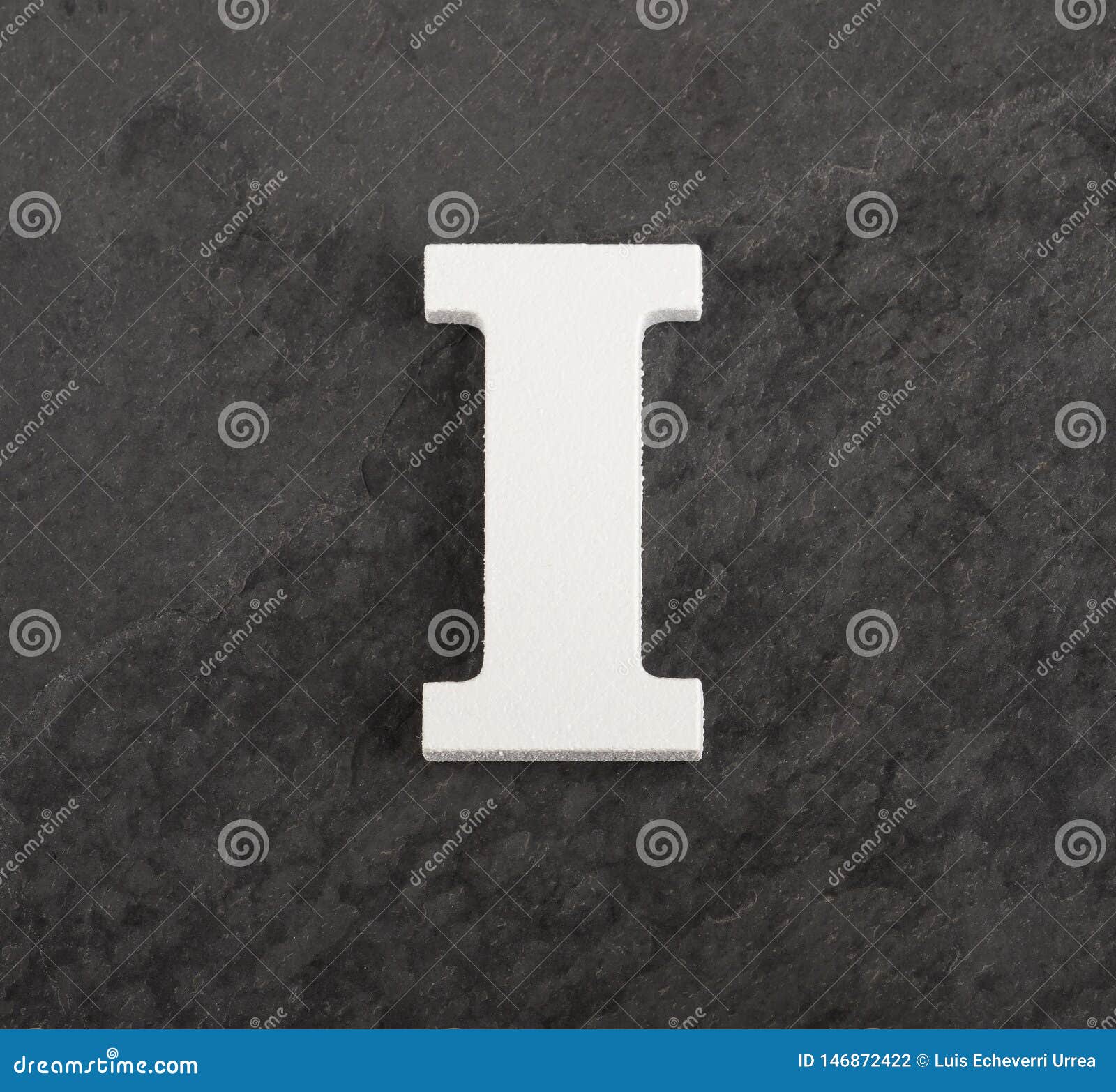 Letter I from Blank Alphabet on Gray Background - Top View Stock ...