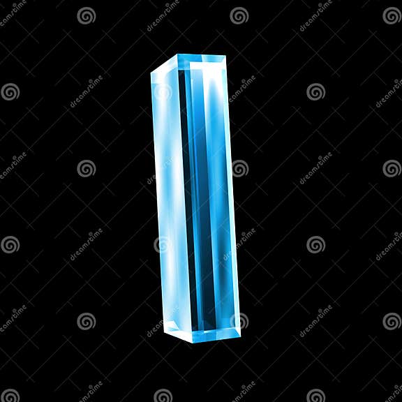 Letter I in blue glass 3D stock illustration. Illustration of alphabet ...