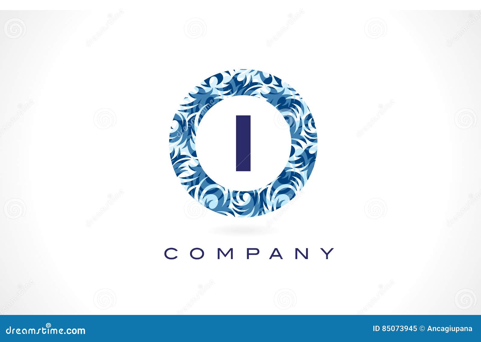 Letter I Blue Pattern Logo Design. Stock Vector - Illustration of ...