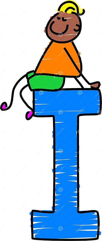Letter I boy stock illustration. Illustration of spelling - 605548