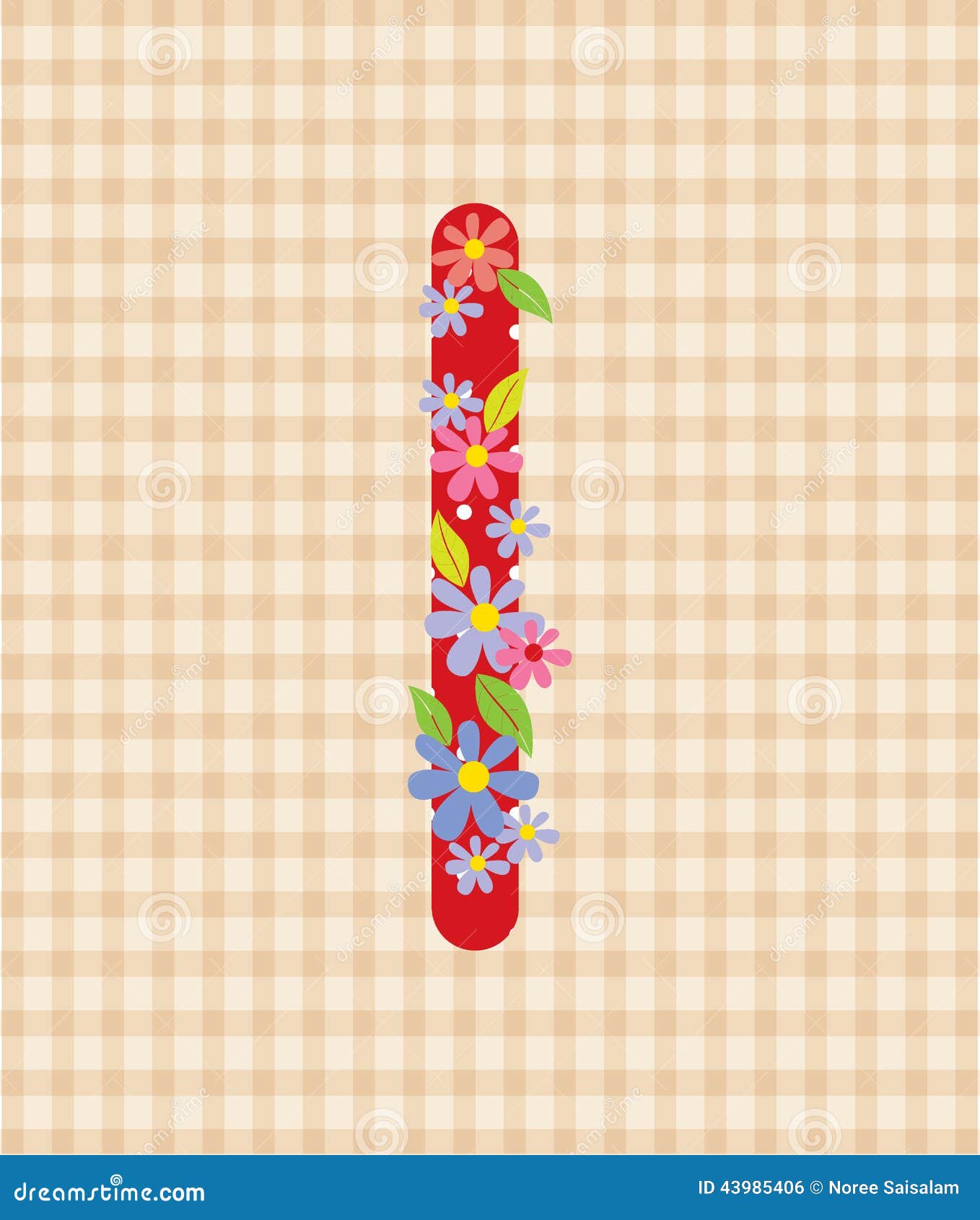 The Letter I Bright Floral Element of Colorful Alphabet in Stock Vector ...