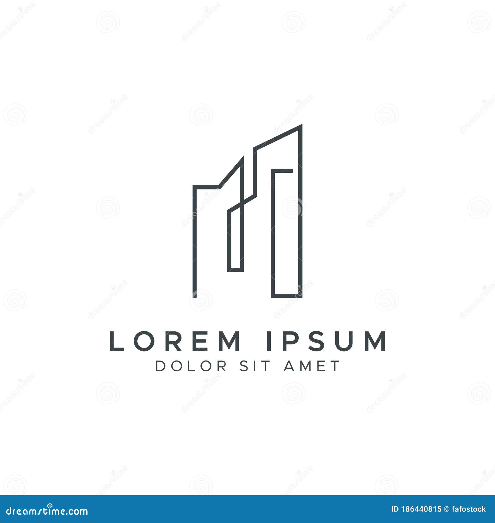 Letter I Building Line Logo Vector Design Template Stock Vector ...