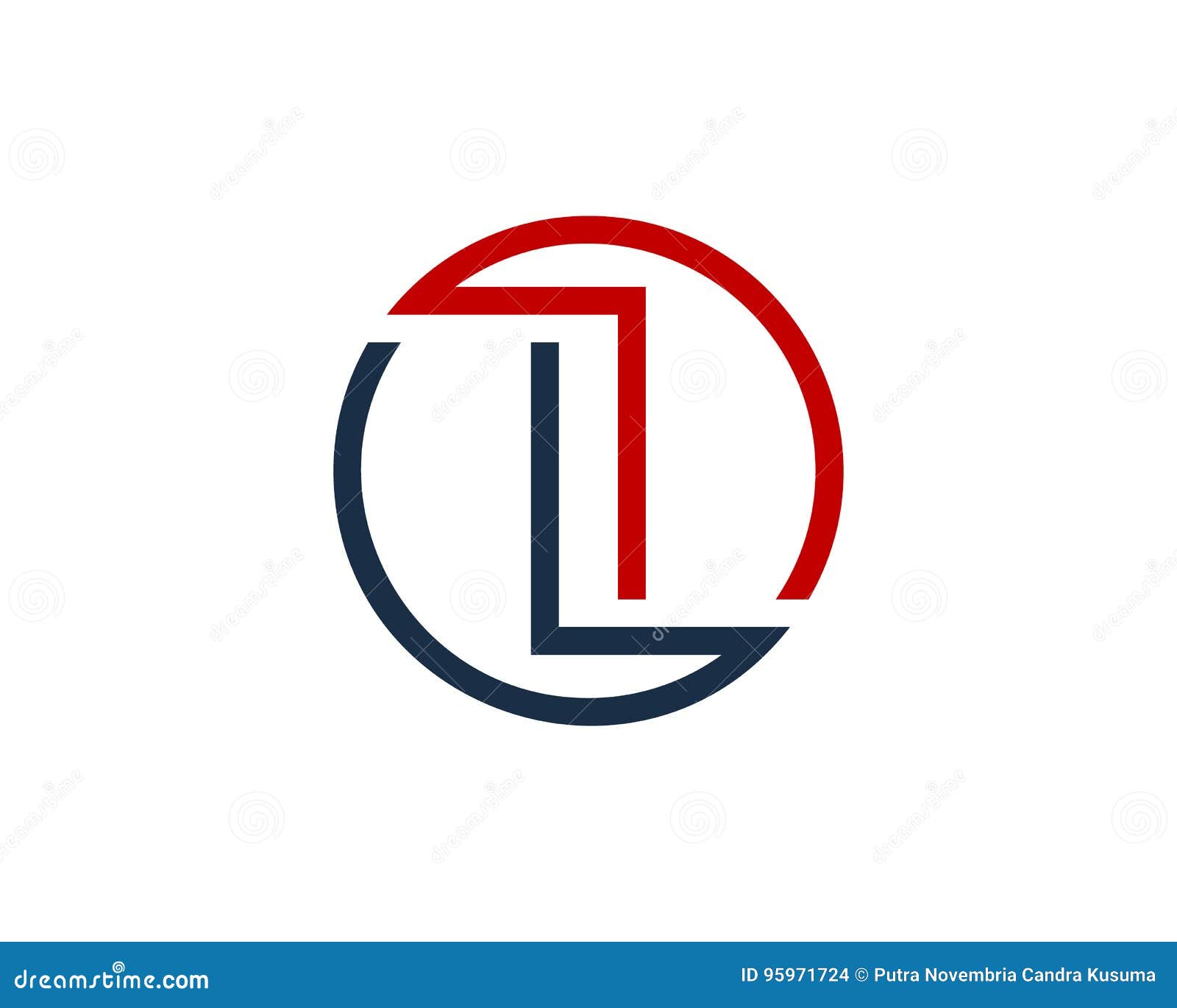 Letter I Circle Line Icon Logo Design Element Stock Vector ...