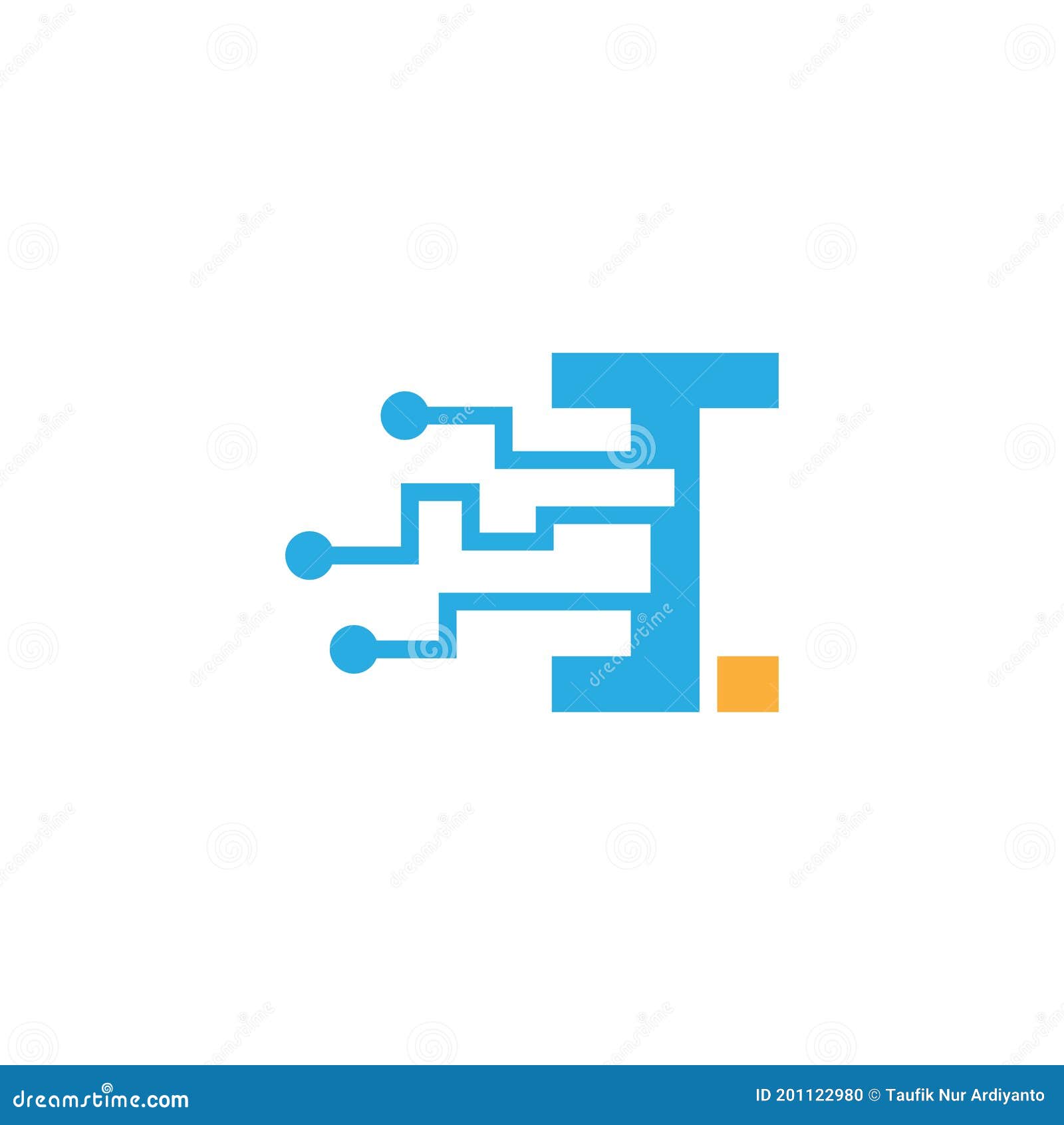 Letter I Circuit Technology Logo Icon Creative Design Stock Vector ...