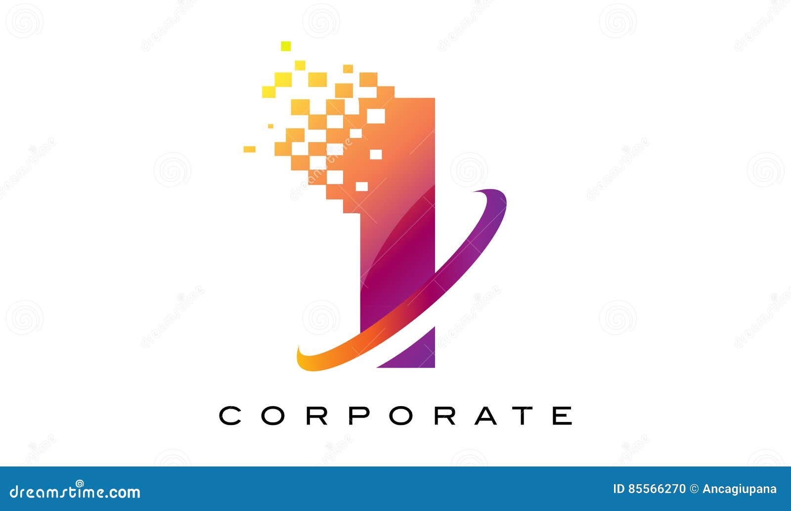 Letter I Colourful Rainbow Logo Design. Stock Vector - Illustration of ...