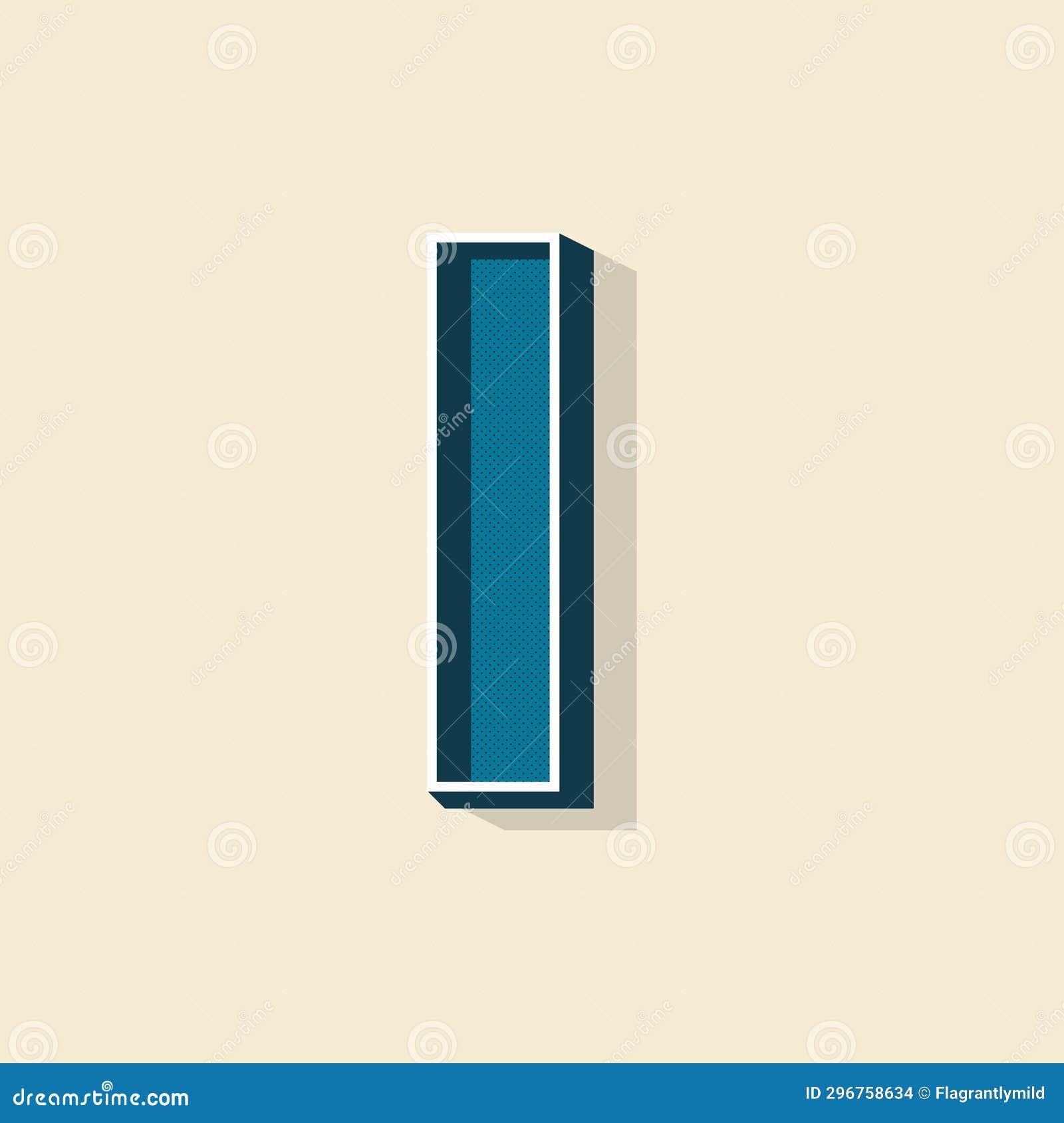 Letter I 3D Isometric Design Stock Illustration - Illustration of blue ...