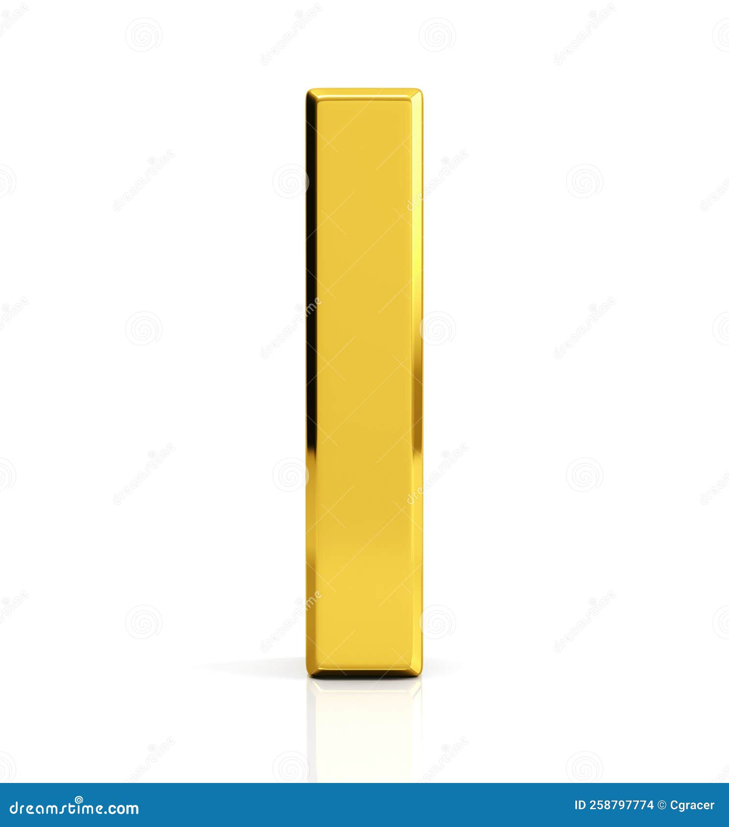 Letter I. Front View. 3d Render Stock Illustration - Illustration of ...