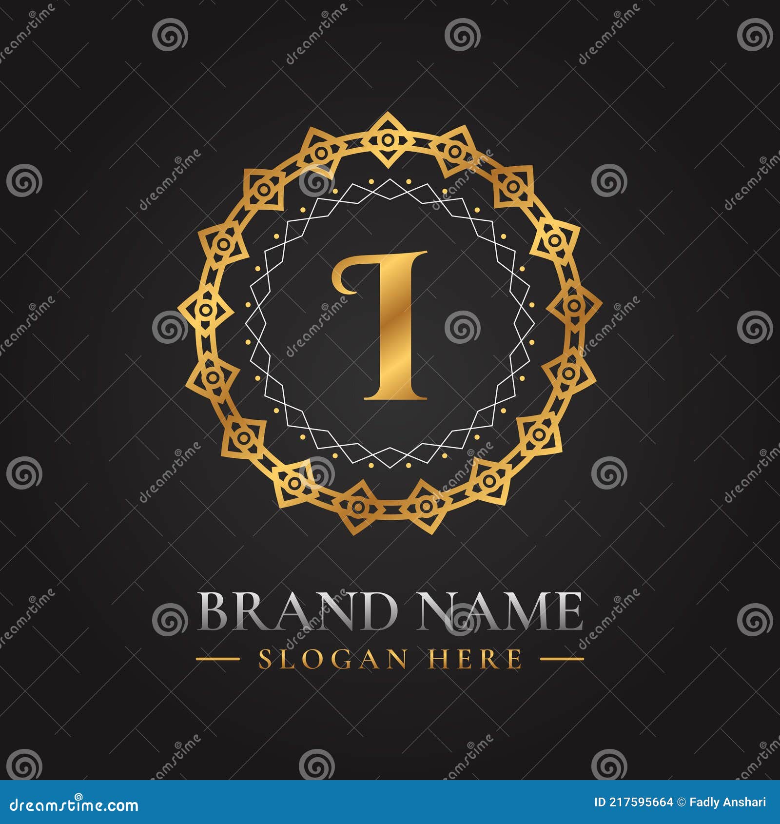 Letter I Golden Vector Logo Template in Luxury Style Concept Stock ...